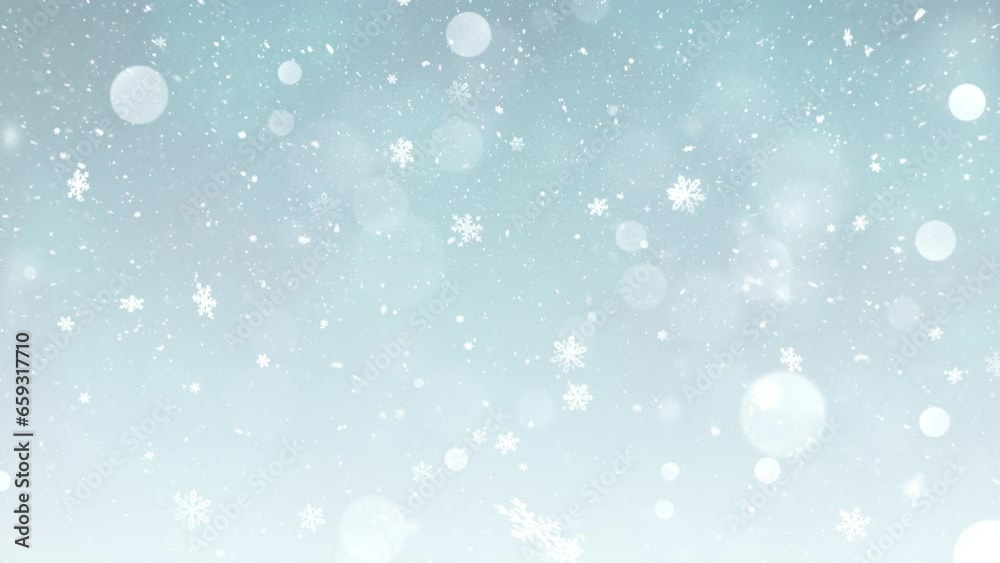 Christmas Theme Snow Fall and Snowflakes Background Animation with ...