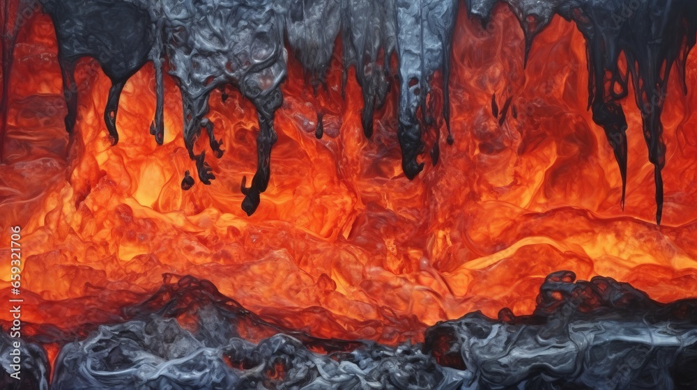 Petrified Flames: Fire captured in a solid, frozen state, representing ...