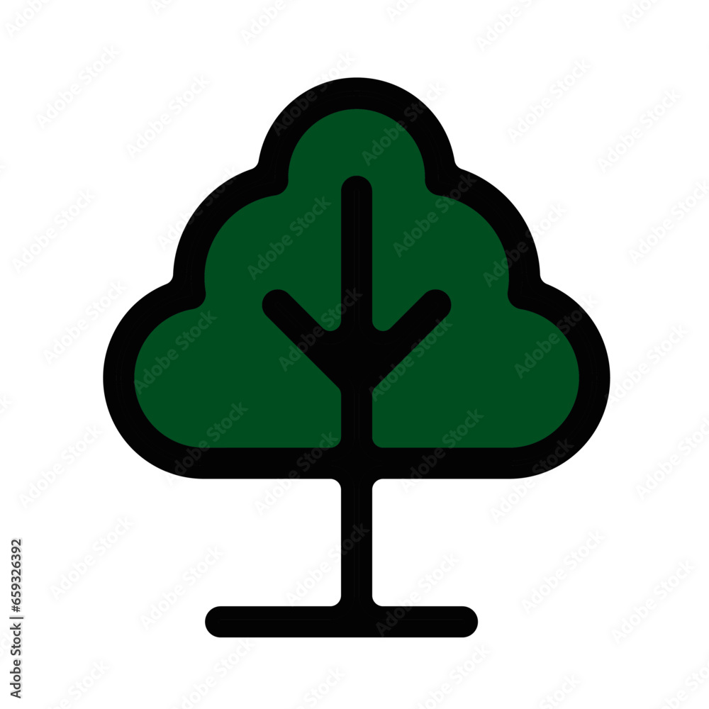 arbre plant couleur pictogramme icones bouton picto nature bold vert ...