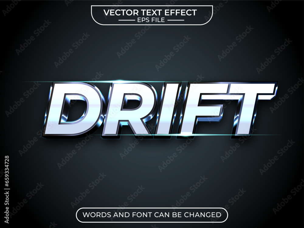 drift text effect, editable, 3d text. for business title. vector ...