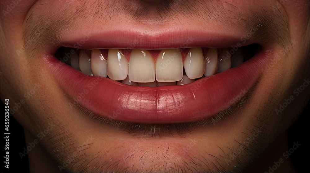 Front view of separate dental arches, lips and cheeks retracted ...