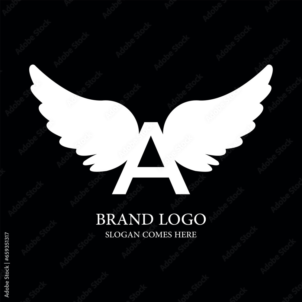 Creative Simple modern Angel fly sign logo,letter A Angel. Creative ...