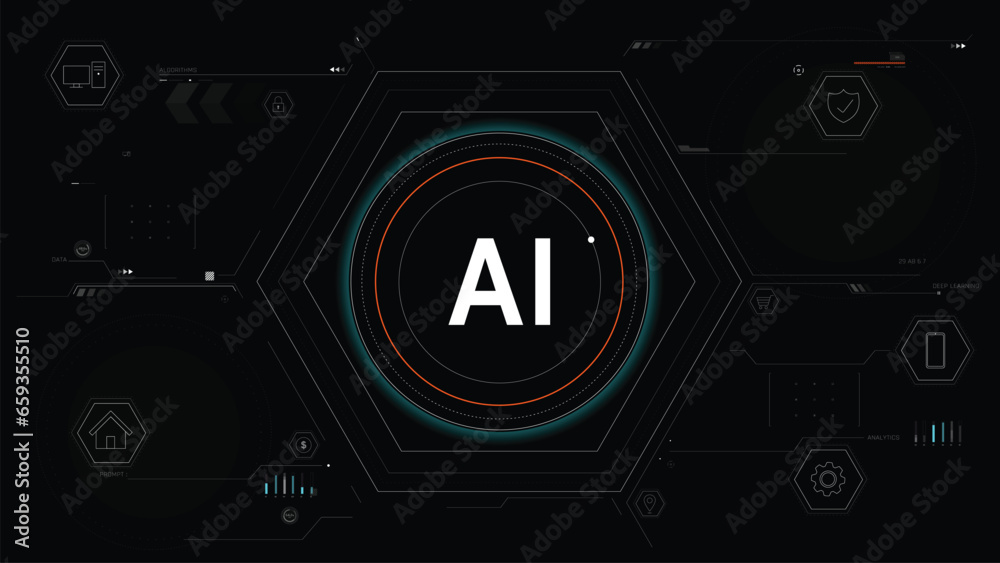 Ai Text Artificial Intelligence technology concept. AI in the basic ...