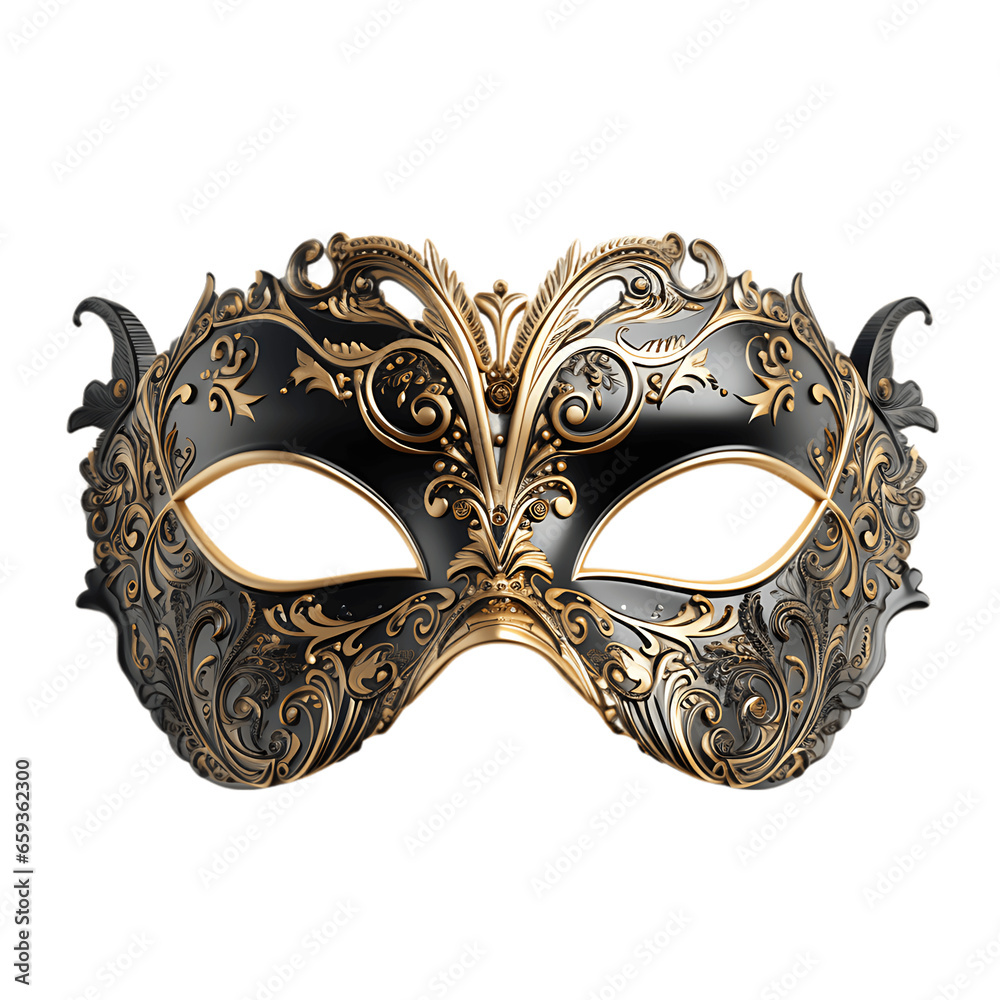 Fancy Masquerade Ball Mask Isolated on Transparent or White Background ...