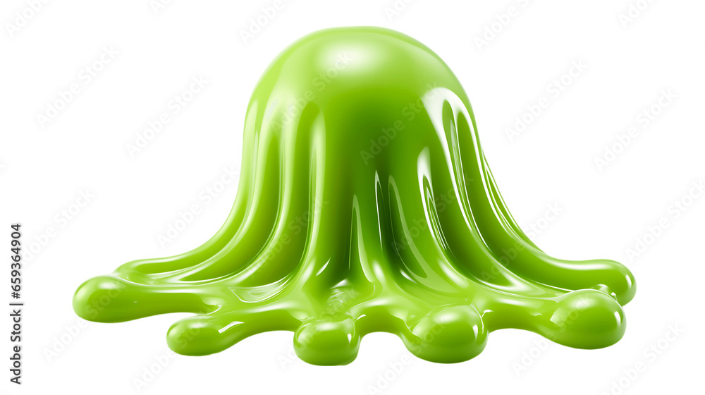 Green Slime Blob Dripping Isolated on Transparent or White Background ...