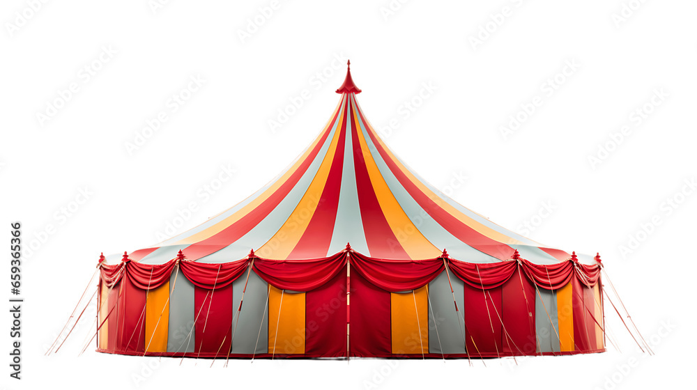 Colorful Circus Tent Canopy Isolated on Transparent or White Background ...