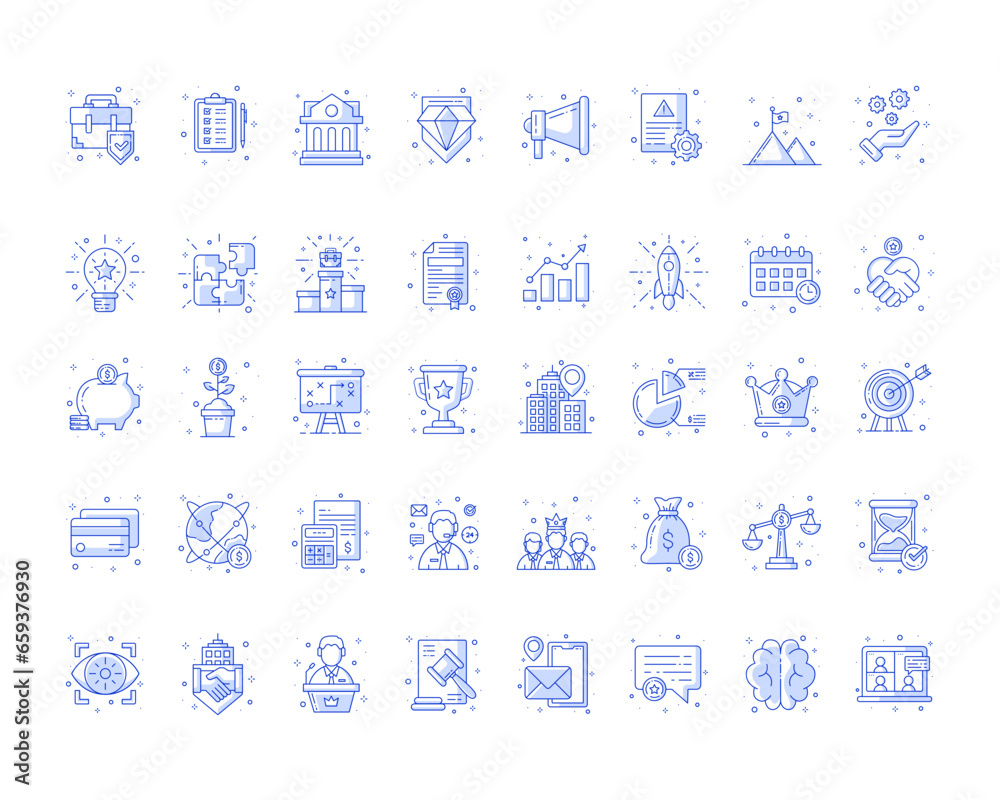 Blue Business Icon Collection: Modern, Sleek, and Versatile Business ...