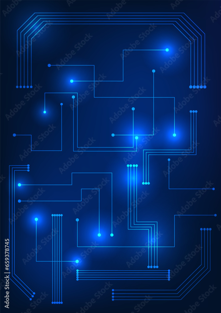 Abstract technology background The dimensional overlapping technology ...