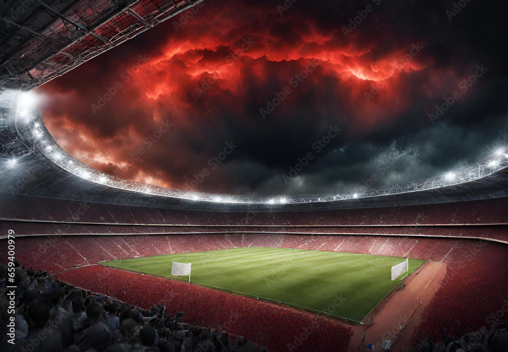 football stadium in the night, Nighttime Spectacle at the Football ...