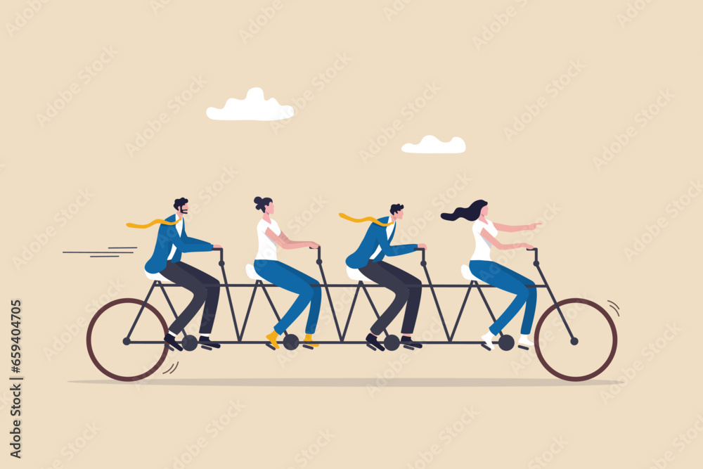 Teamwork working together for success, togetherness or cooperation ...