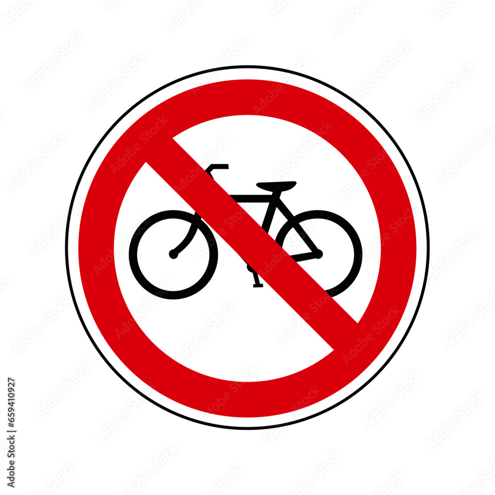 velo Interdit Panneau signalisation rond rouge Stock Vector | Adobe Stock
