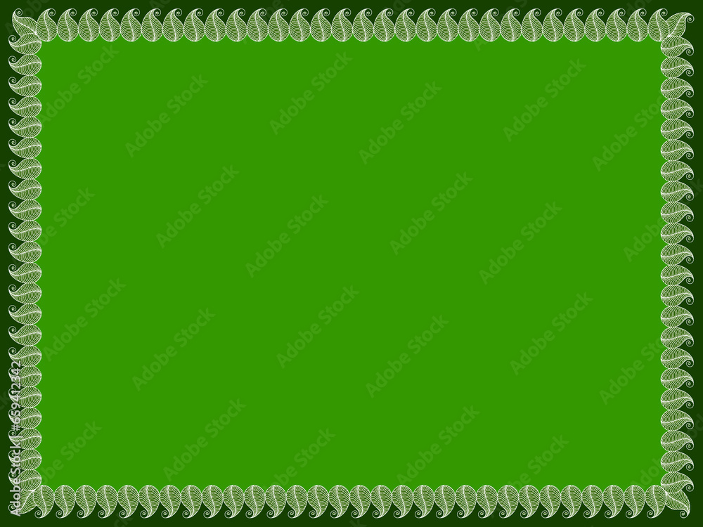 Border graphics on green background for cover design, certificate ...