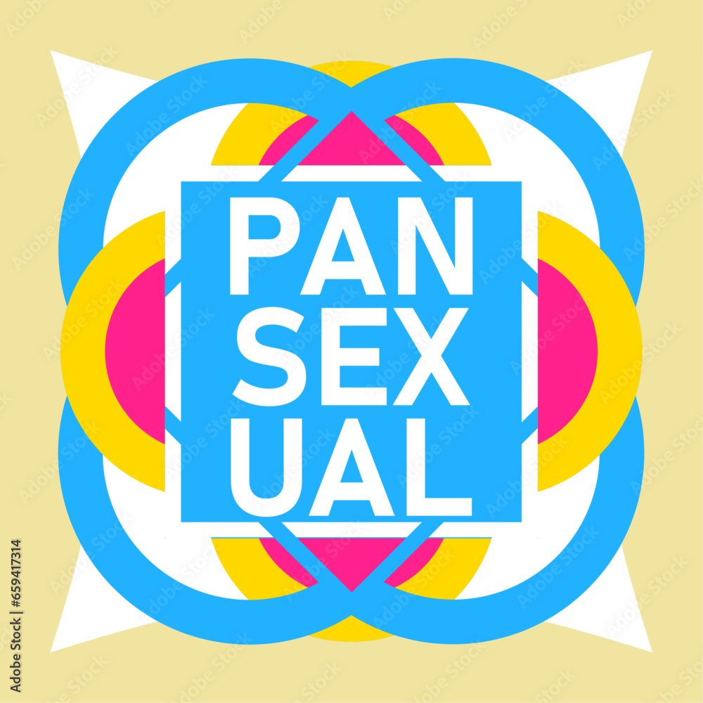 Pansexual Pride Artwork in geometric minimalist design. Pan pride flag ...