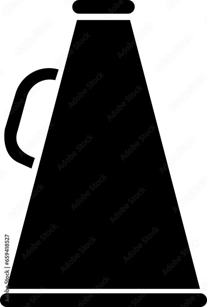 Cheerleading flat icon. Megaphone, pom-poms. Sport team support. flat ...