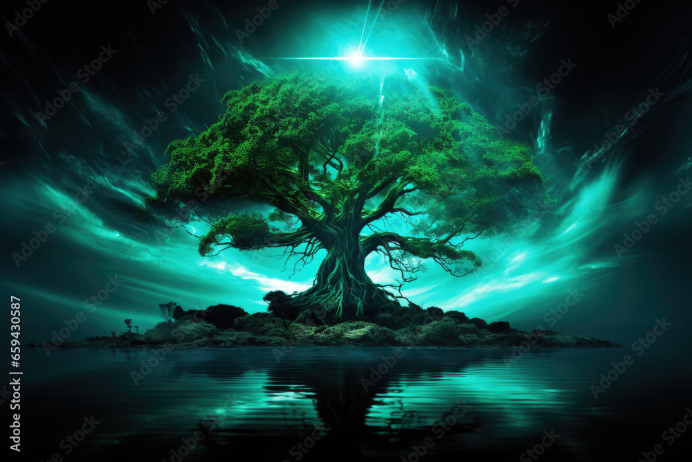 Beautiful illustration of magic tree of life, sacred symbol. Personal ...