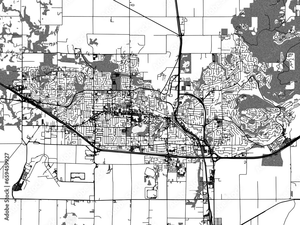 Greyscale vector city map of Abbotsford British Columbia in Canada with ...