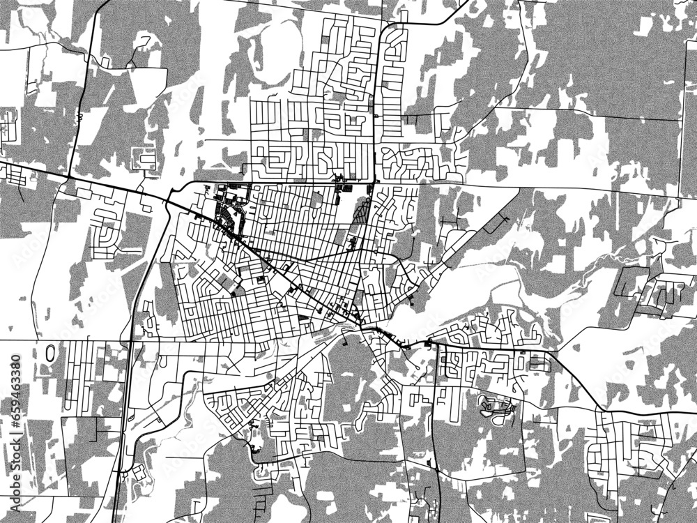 Greyscale vector city map of Granby Quebec in Canada with with water ...