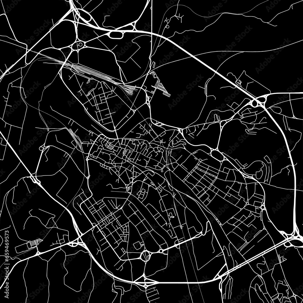 1:1 square aspect ratio vector road map of the city of Benevento in ...