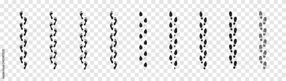 Step footprints paths. footstep prints and shoe steps . shoe tread ...
