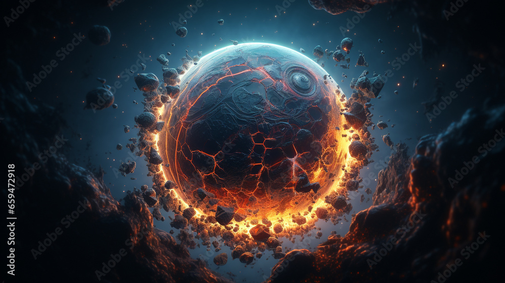 incredibly detailed planets, weird and colorful cyberpunk all in ...