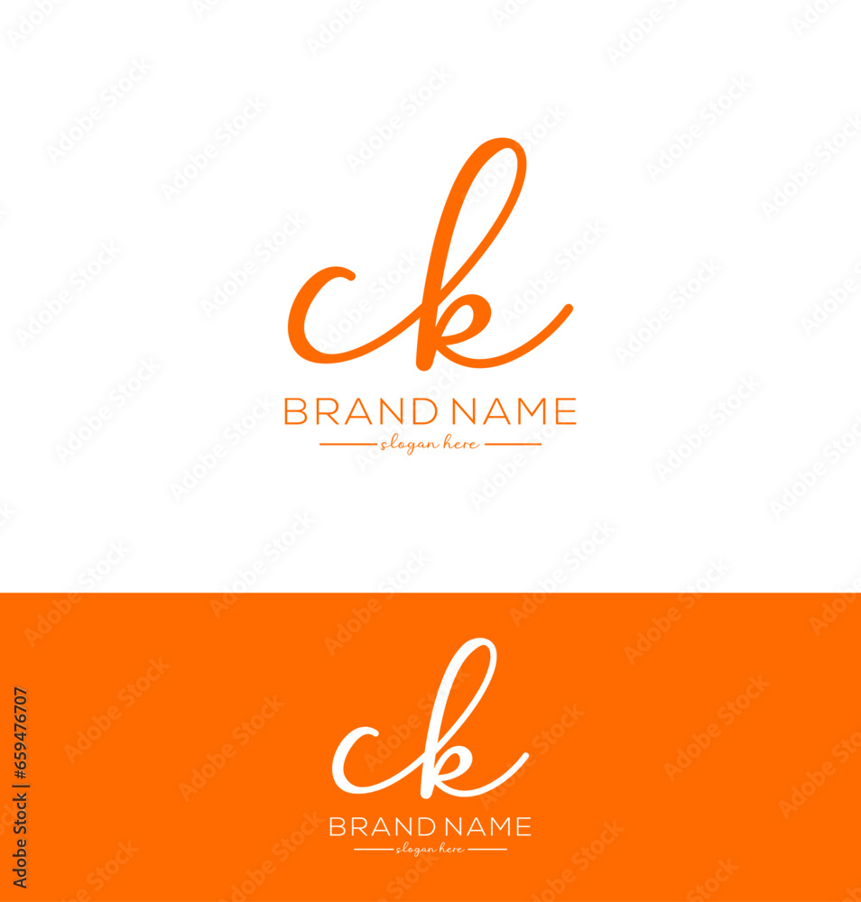 ck Letter Handwriting Signature Logo ck icon ck latter logo Design ...