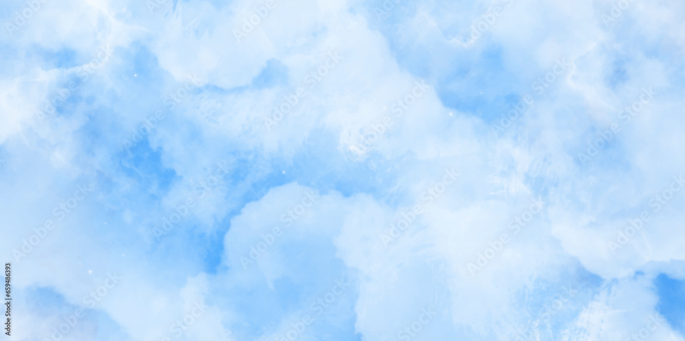 blue watercolor background. blue sky background. watercolor cloud ...