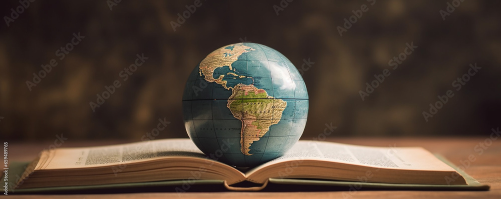 World or earth globe on book ,Education in Global,abroad educational ...
