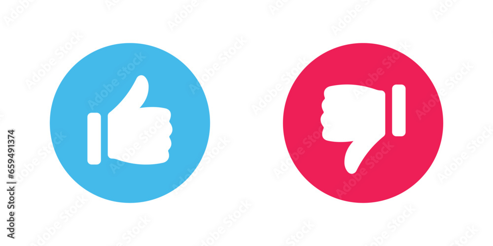 like icon button , thumb up and down icons , good and bad signs ...