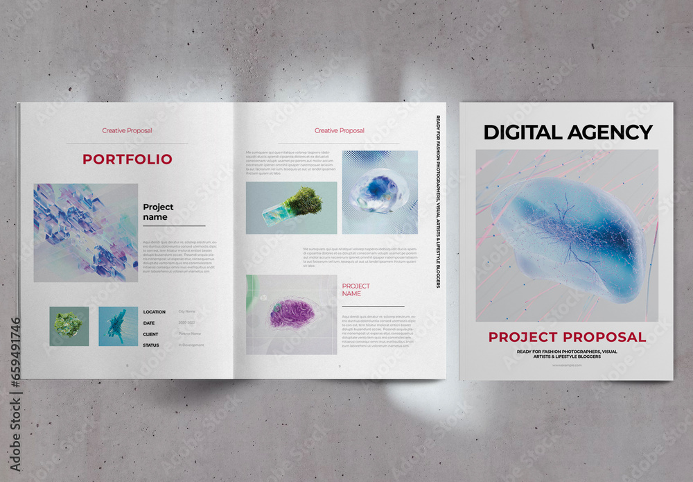 Digital Agency Brochure Layout Stock Template | Adobe Stock