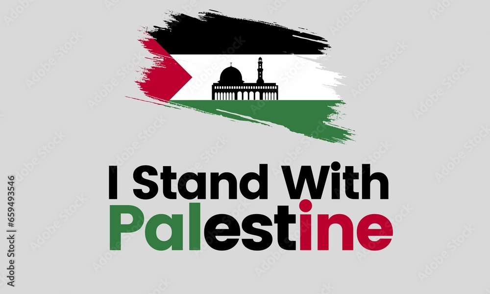I stand with Palestine, Save Palestine or Pray for Palestine design with Palestine Flag Stock ...