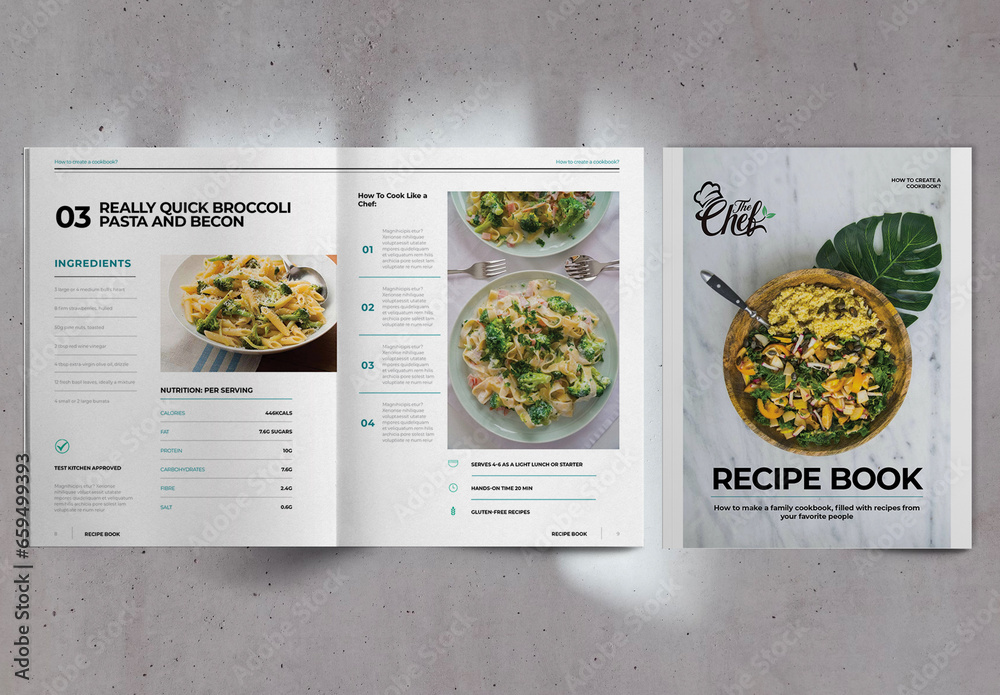 Recipe Book Brochure Layout Stock Template | Adobe Stock