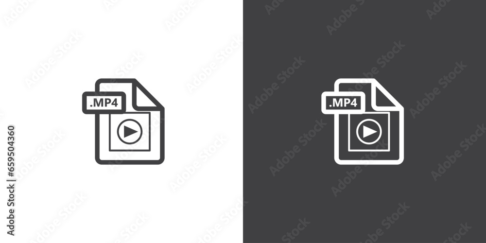 Vetor de MP4 file format icon. Format information, Document icon, MP4 ...