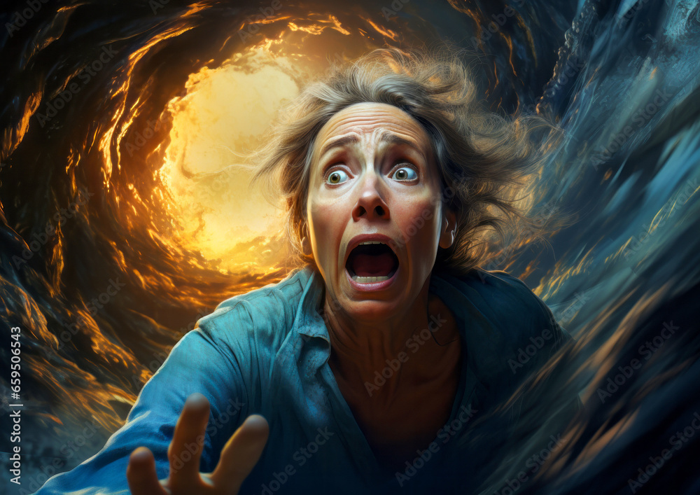 Fear of water | drowning | aquaphobia Stock Illustration | Adobe Stock