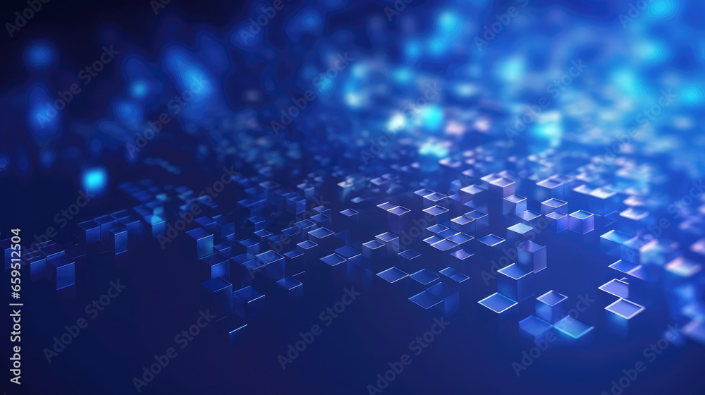ภาพประกอบสต็อก Abstract tech background with interconnected cyber cells, quantum computing ...
