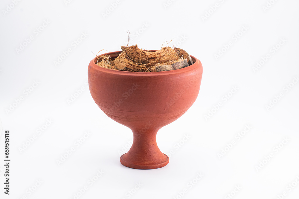 DHUNUCHI FRONT VIEW ISOLATED ON WHITE BACKGROUND. Stock Photo | Adobe Stock