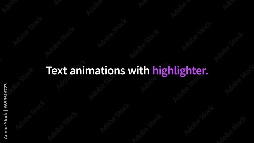 Simple Text Animations with Highlighter Stock Template | Adobe Stock