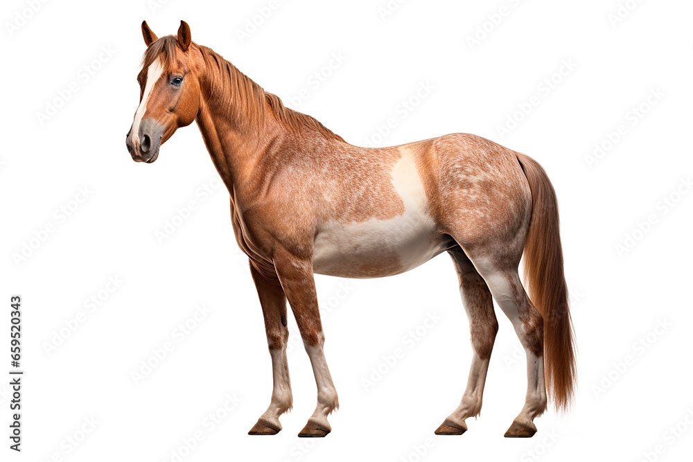 Horse isolated on transparent background. Animal left side view ...