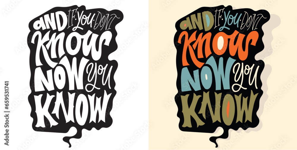 Set with hand drawn lettering quotes in modern calligraphy style ...