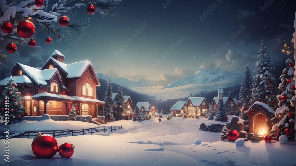 Christmas winter wonderland. Beautiful christmas background. Winter ...