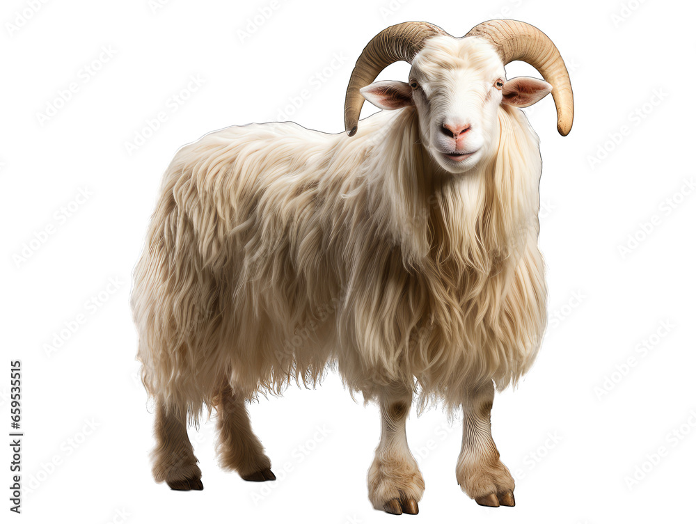 Angora Goat isolate on transparent background, png Stock Illustration ...