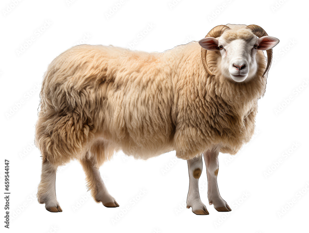 Merino Sheep isolate on transparent background, png Stock Illustration ...