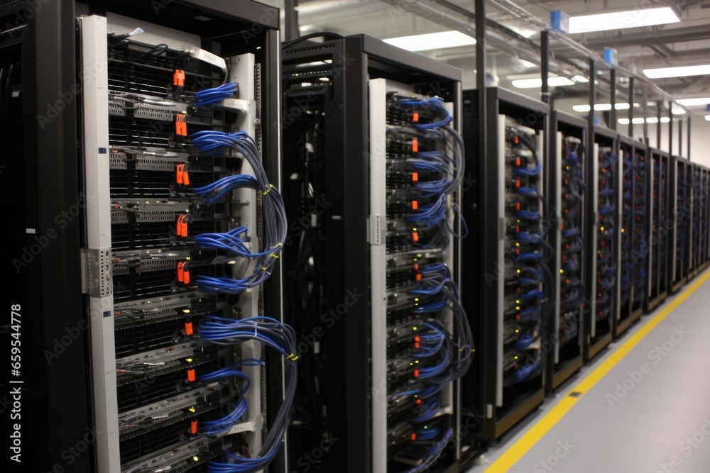 data center rows of servers protected by multi-factor authentication ...