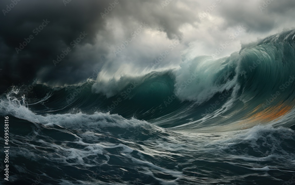 sea wave during storm in atlantic ocean Stock Photo | Adobe Stock