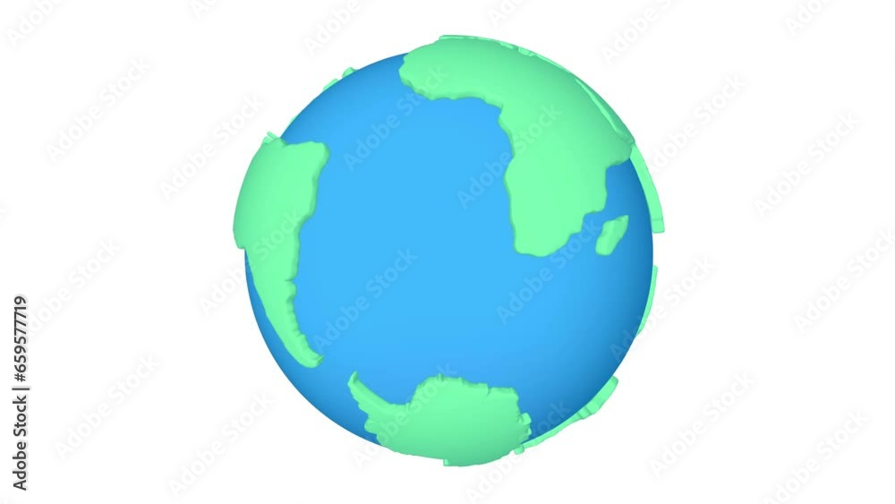 Cartoon planet Earth 3d render icon. Earth day or environment ...