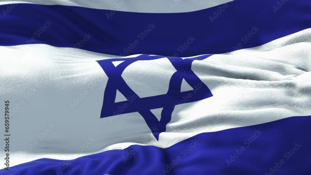 Israel Flag Loop. Realistic 4K. 30 fps flag of the Israel. Israel flag ...