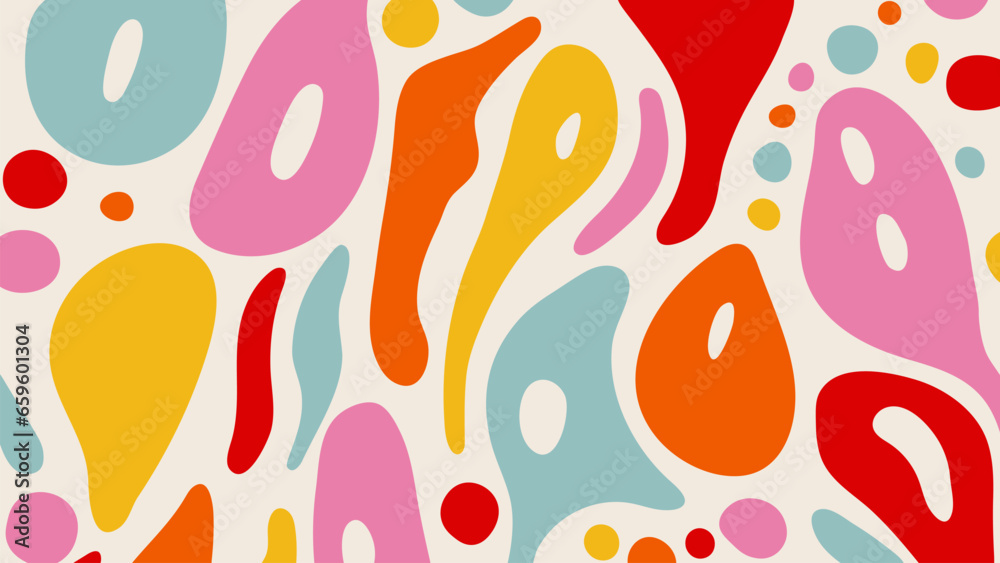 Vector abstract hand drawn shape pattern. Contemporary art background ...