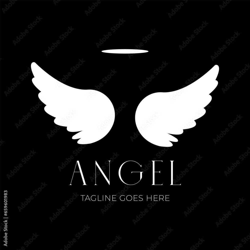 the modern and attractive ANGEL logo. Creative Simple modern Angel fly ...