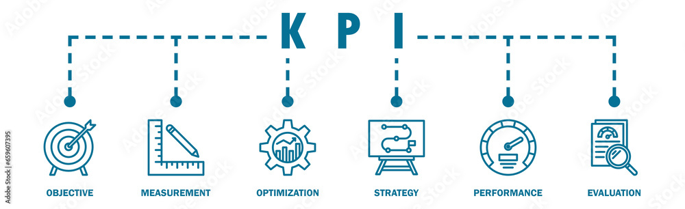 KPI banner web icon vector illustration concept for key performance ...