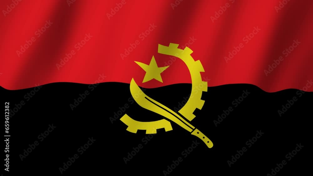 Angola Flag. National 3d Angola flag waving. Flag of Angola footage ...