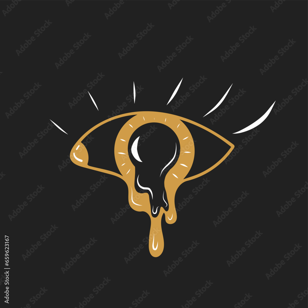 Magic eye, all-seeing eye, flowing. Mystical esoteric witchcraft vector ...